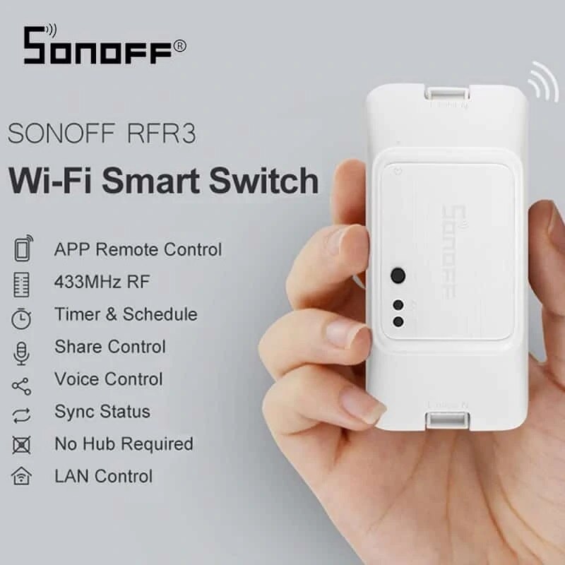 Smart прекъсвач Sonoff Basic R3 WiFi, Бял, 10А - eMAG.bg