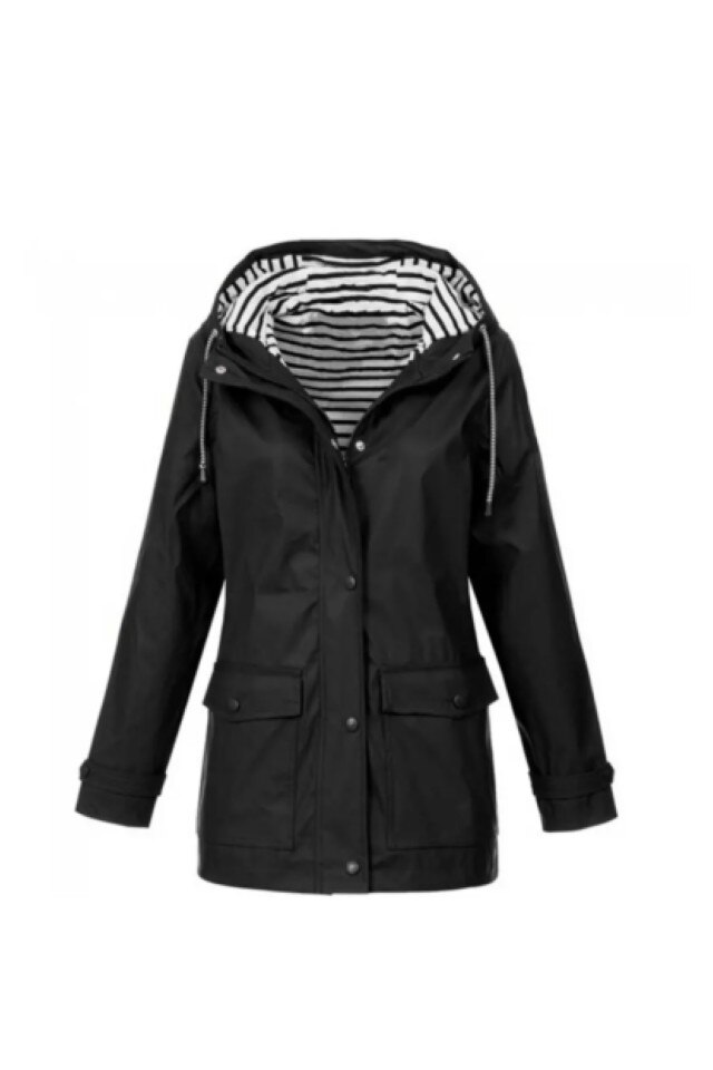 Geaca Dama Impermeabila cu Gluga, Neagra, L - eMAG.ro
