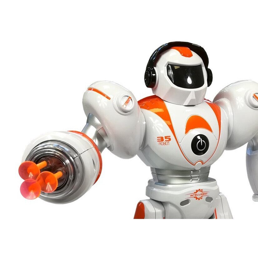 Robot cu telecomanda, KicsiKocsiBolt, Alb, Proiectile ventuza - eMAG.ro