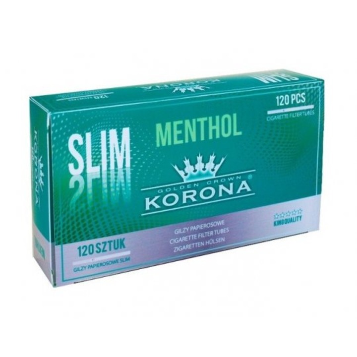 Set 2xCutie Korona slim 120 buc, total 240 tuburi mentolate + aparat ...