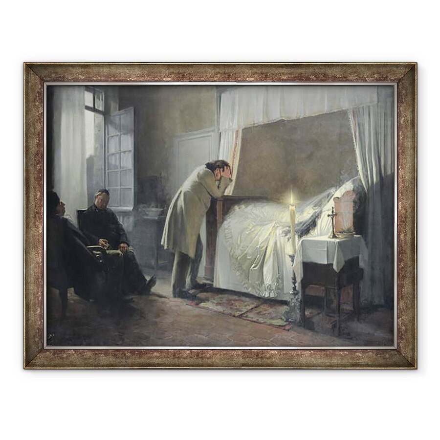 Albert-Auguste Fourie - Madame Bovary halálágya, Keretezett kép, 60 x ...