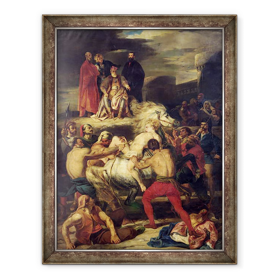 Louis Boulanger - Mazeppa, Keretezett kép, 60 x 80 cm - eMAG.hu