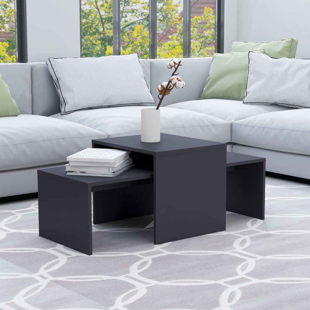 Set masute de cafea, gri, 100x48x40 cm, PAL 802914 - eMAG.ro