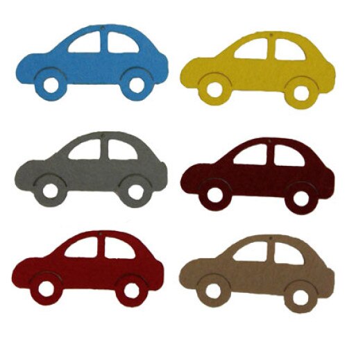 Set 6 figurine din fetru - masinute colorate, 8 cm - eMAG.ro