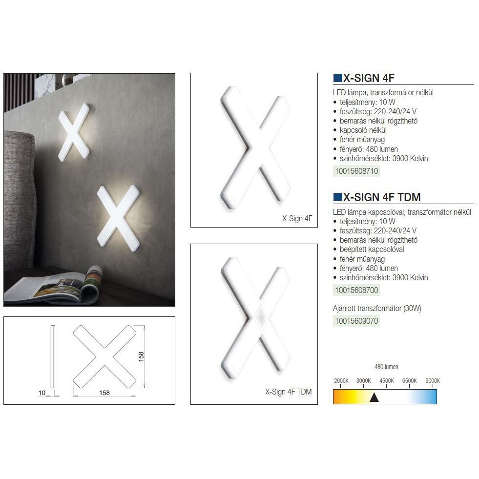 DOMUS Line LED lámpa, X-SIGN 4F TDM, fehér - eMAG.hu