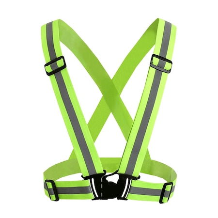 Ham reflectorizant reglabil, banda 4 cm, verde, unisex, universal ...