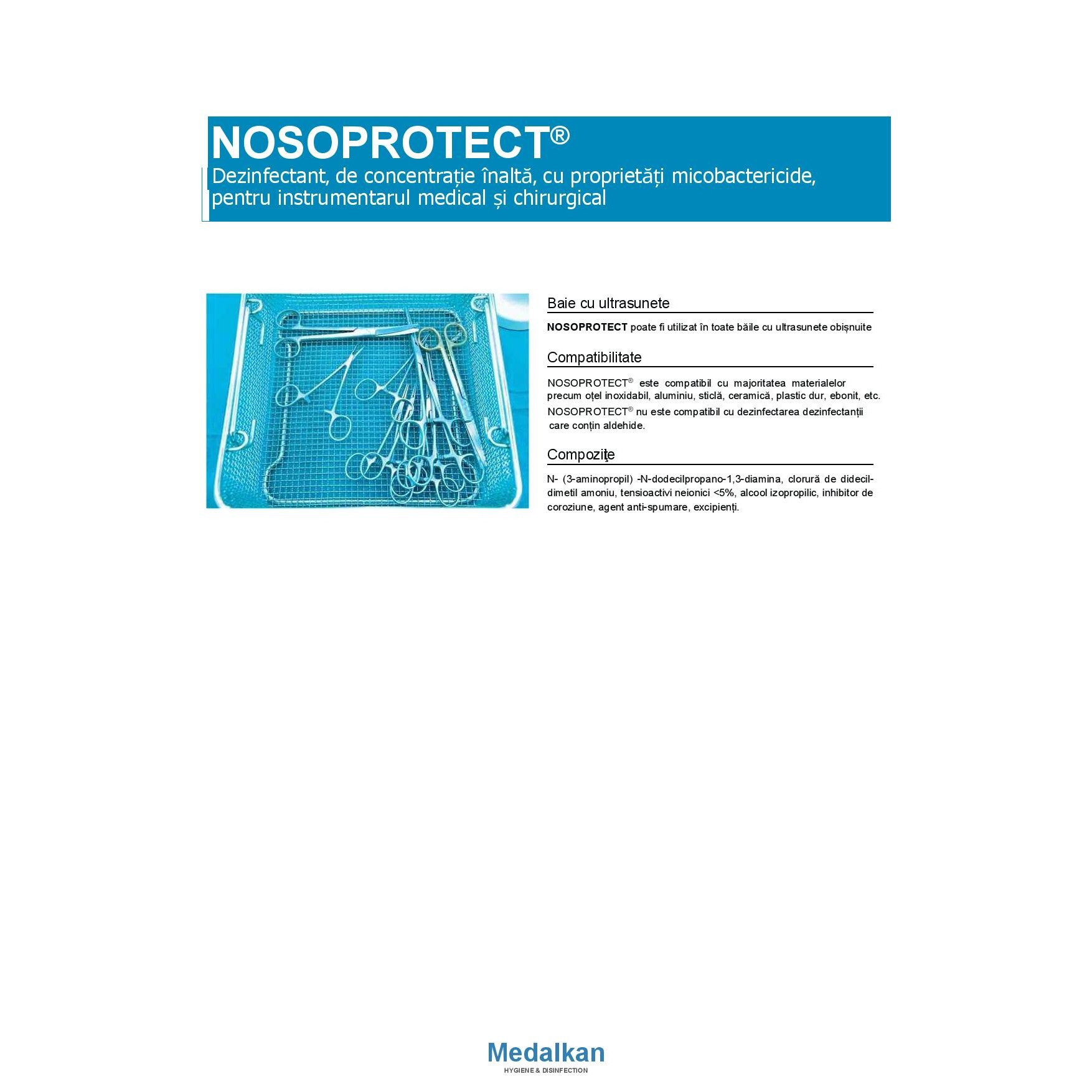 Dezinfectant instrumentar de concentratie inalta NOSOPROTECT 5L - eMAG.ro