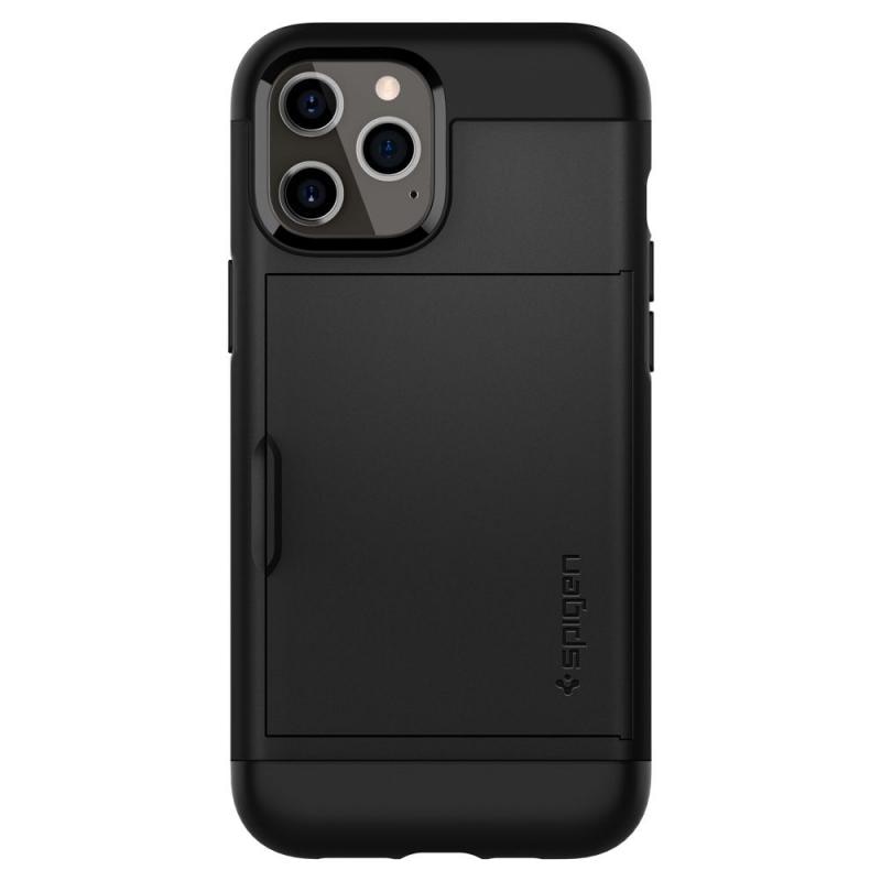 Carcasa Spigen Slim Armor CS compatibila cu iPhone 12/12 Pro Black ...
