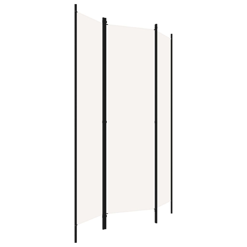 Paravan de camera cu 3 panouri vidaXL, Tesatura, 150 x 180 cm, Alb ...