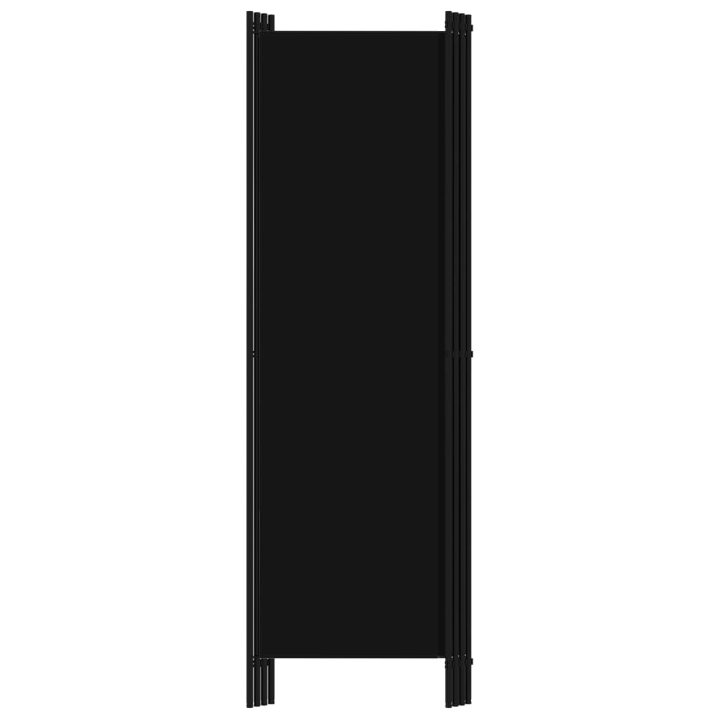 Paravan de camera cu 4 panouri vidaXL, Tesatura, 200 x 180 cm, Negru ...
