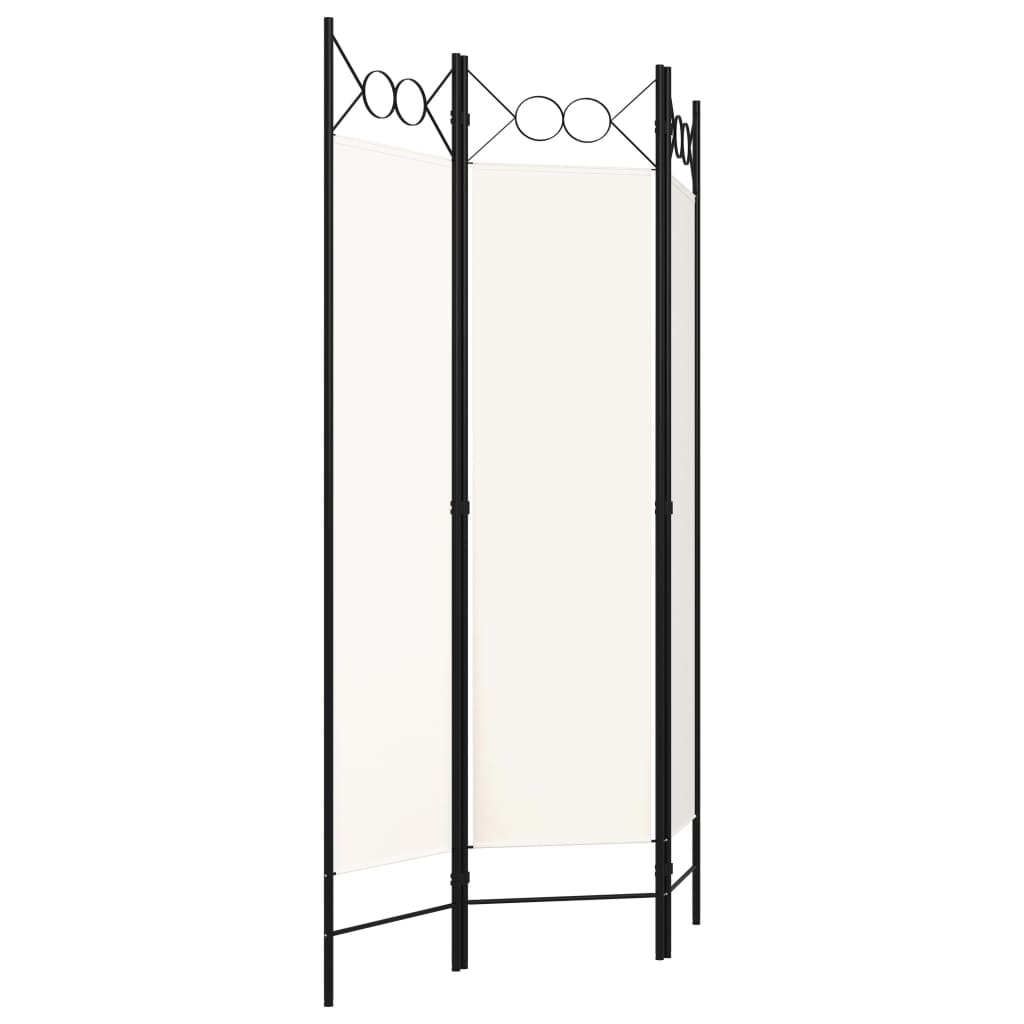 Paravan de camera cu 3 panouri vidaXL, Tesatura, 120 x 180 cm, Alb ...