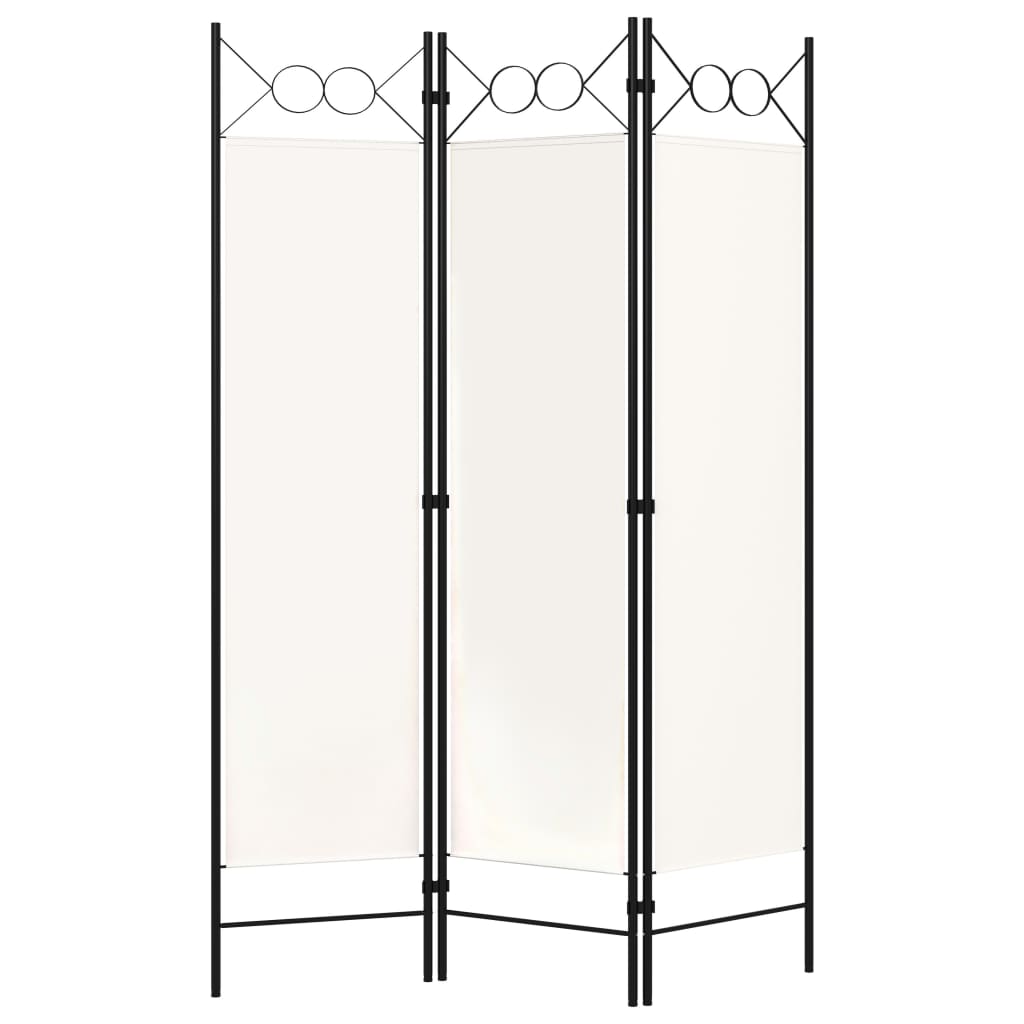 Paravan de camera cu 3 panouri vidaXL, Tesatura, 120 x 180 cm, Alb ...