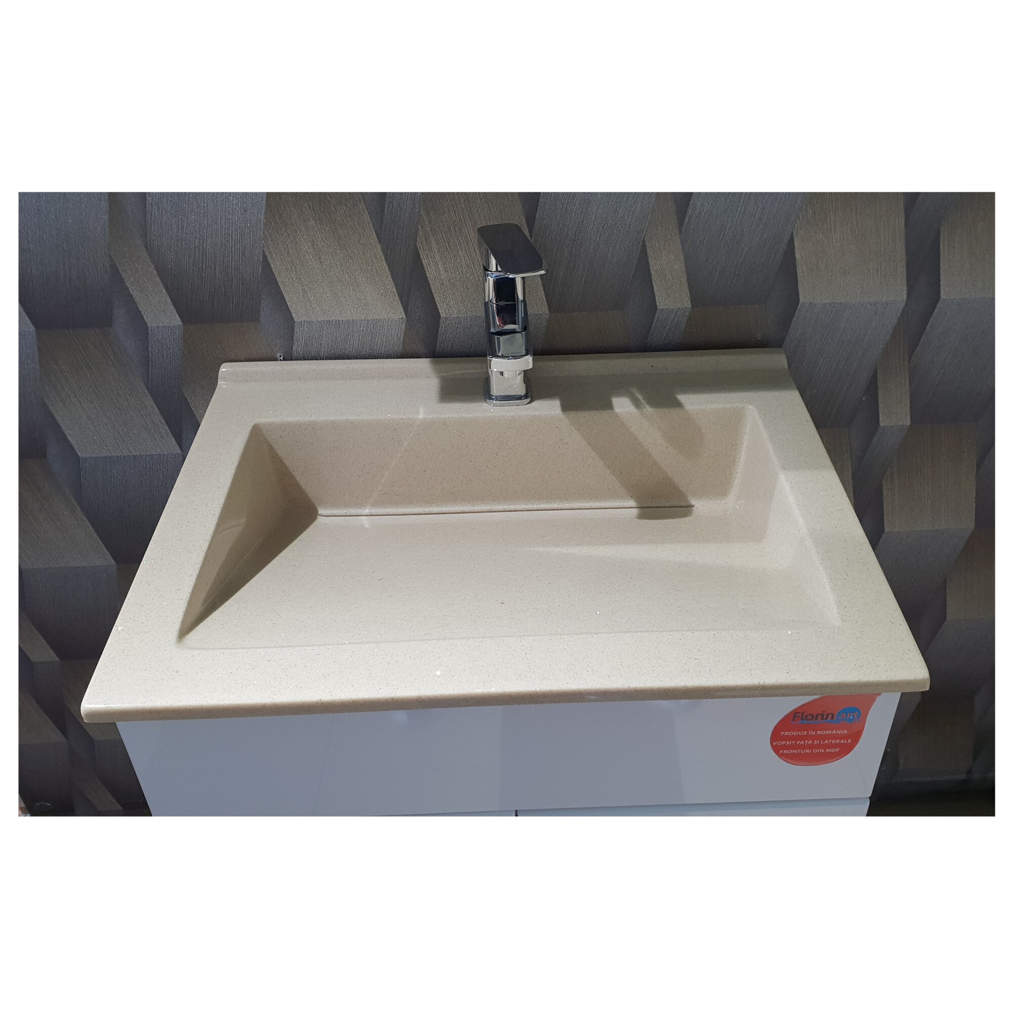 Mobilier baie Mdf vopsit fronturi si laterale, cu 2 usi frezate, polita ...