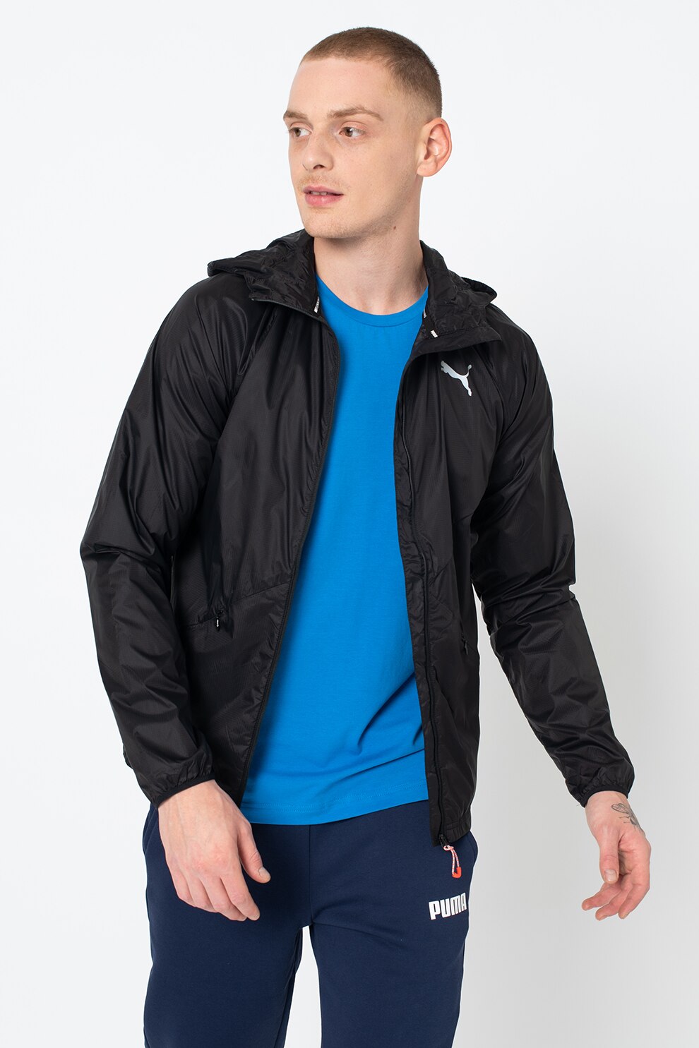 Puma, Олекотено яке windCELL за бягане, Черен, S - eMAG.bg