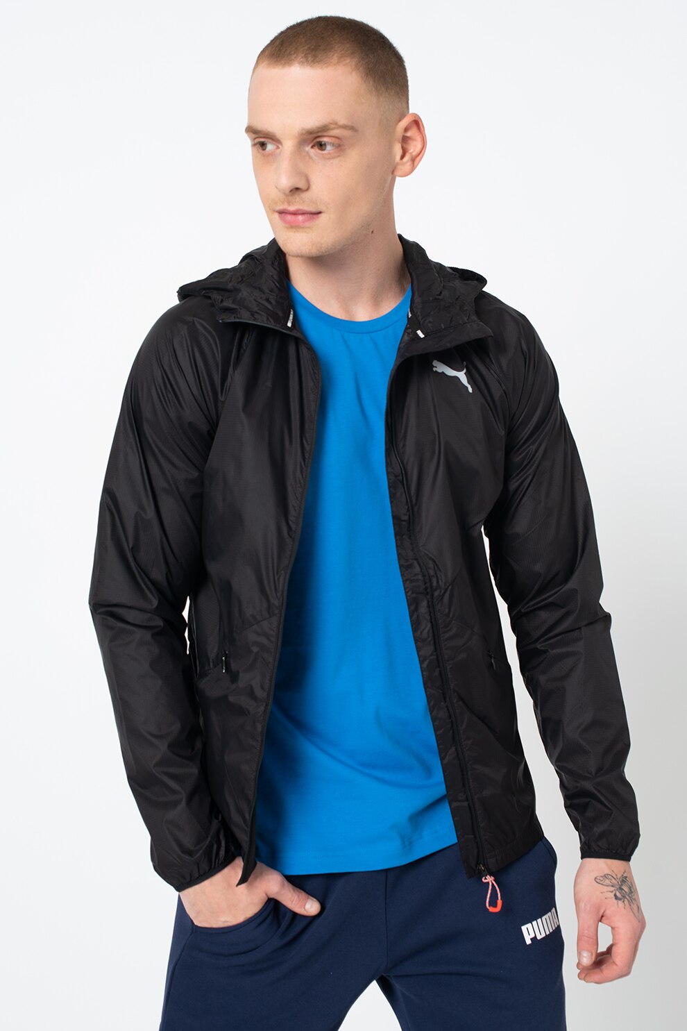 Puma, Олекотено яке windCELL за бягане, Черен, S - eMAG.bg