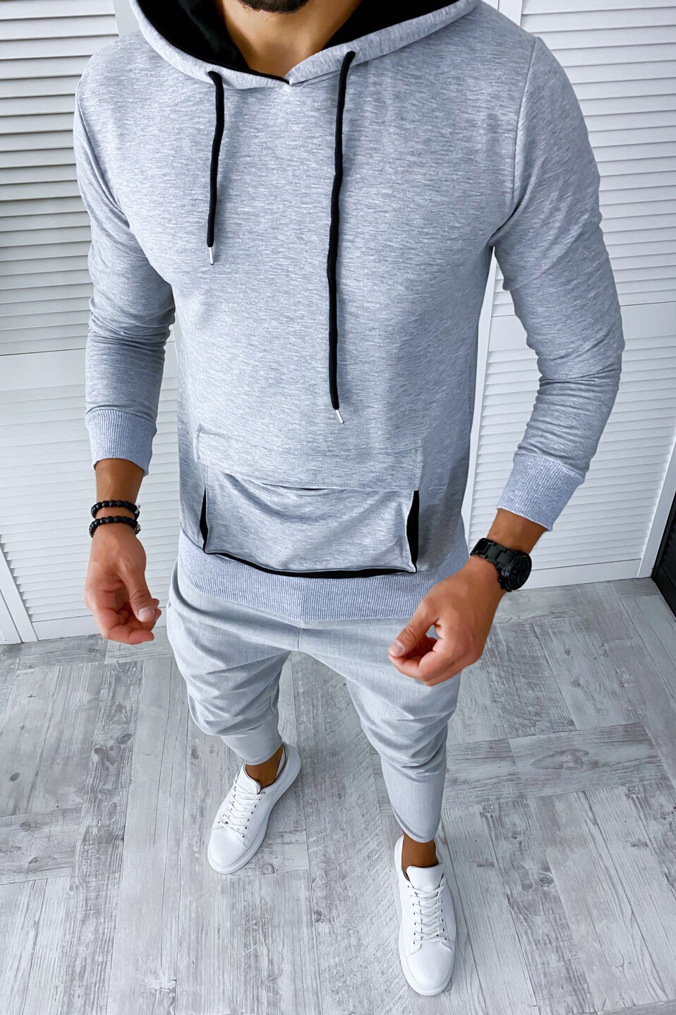 Hanorac B2723, slim fit, model pentru barbati, gri, L - eMAG.ro