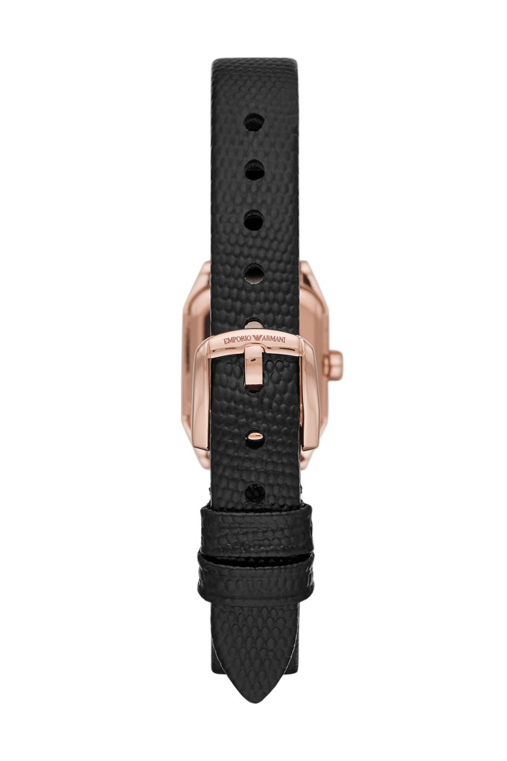 Emporio Armani, Часовник с кожена каишка и кристали, Rose Gold - eMAG.bg