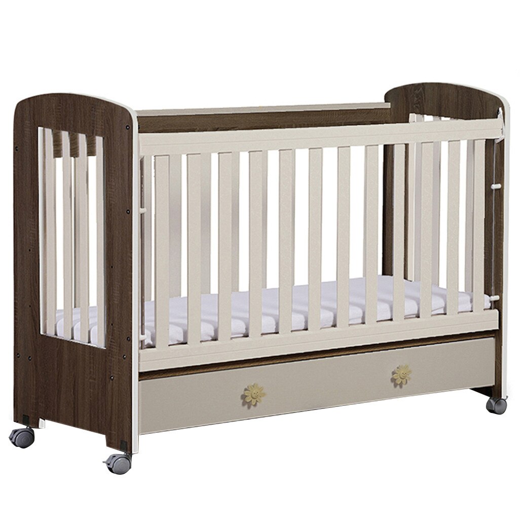 Patut cu Roti, Laterala culisanta si Sertar Cleo - StejarAuriu/Crem ...