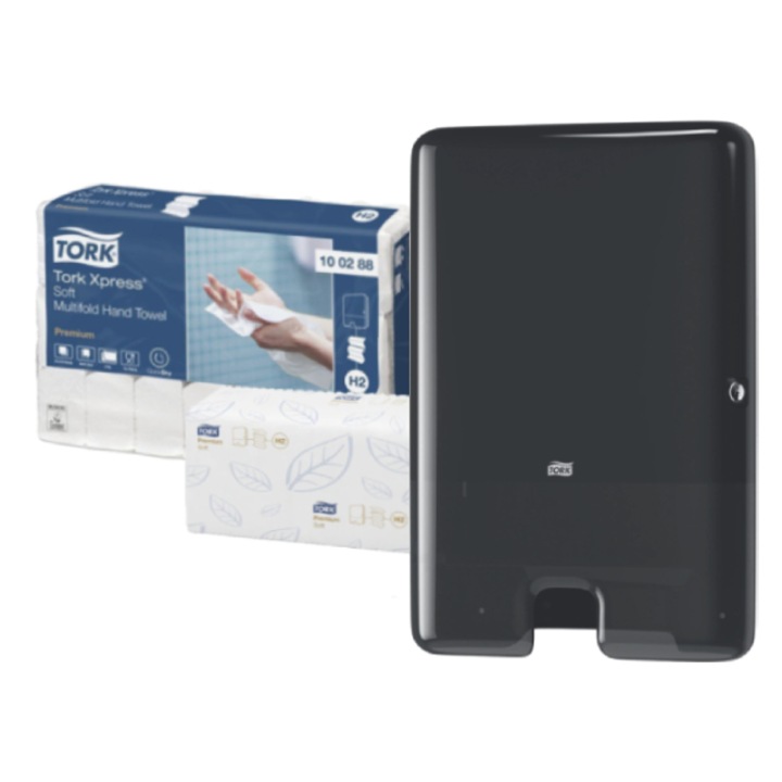 Pachet 21xProsoape hartie Tork Xpress Premium H2, 100288, culoare alb ...