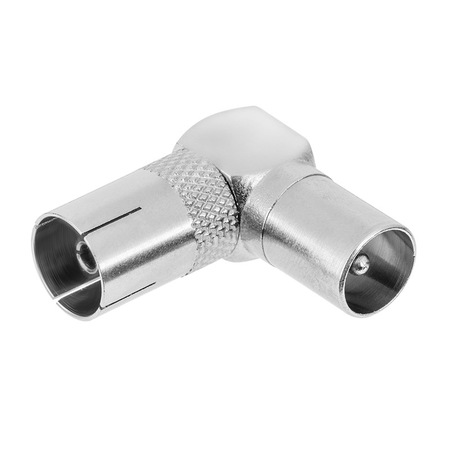 Mufa TV coaxial mama - coaxial tata 90 grade metal - eMAG.ro