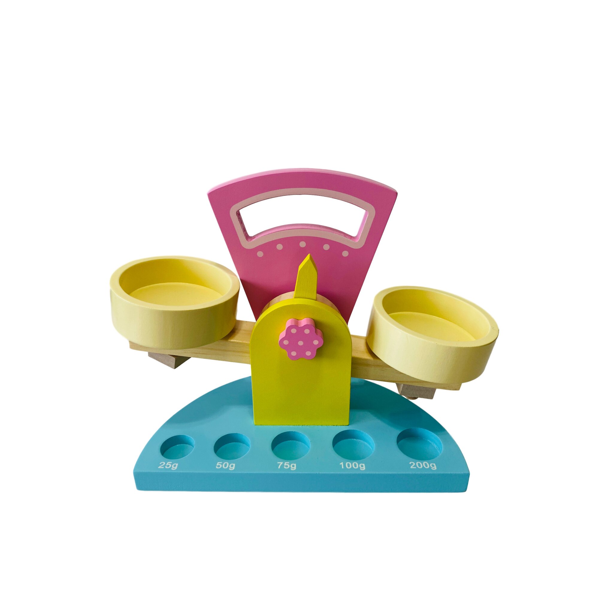 Jucarie montessori, Balanta din lemn cu talere si greutati, Unitoys ...