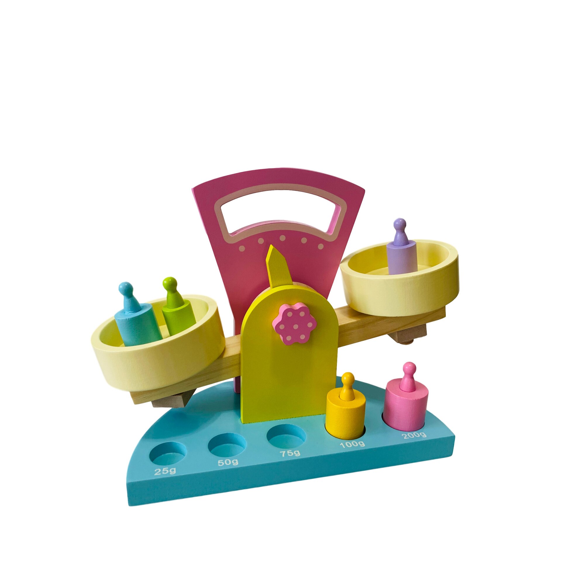 Jucarie montessori, Balanta din lemn cu talere si greutati, Unitoys ...