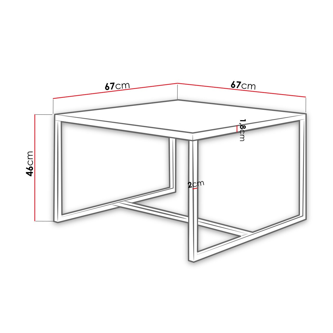 Masuta alba de cafea pentru Living, Gerard 1, MIRJAN 24, 67x67x46 cm ...