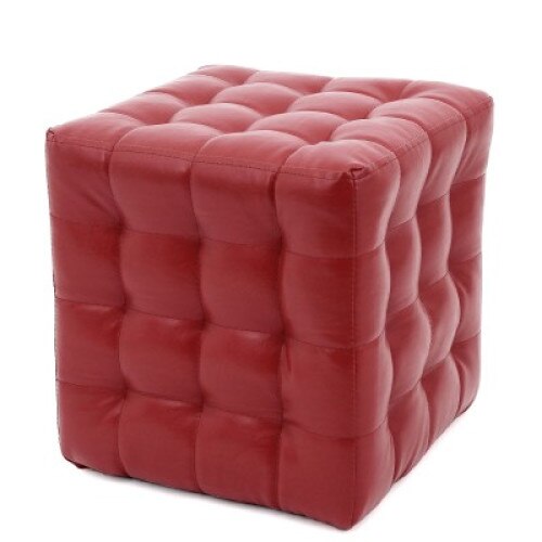 Taburet Bump ,piele ecologica,Rosu, 40 x40 cm - eMAG.ro