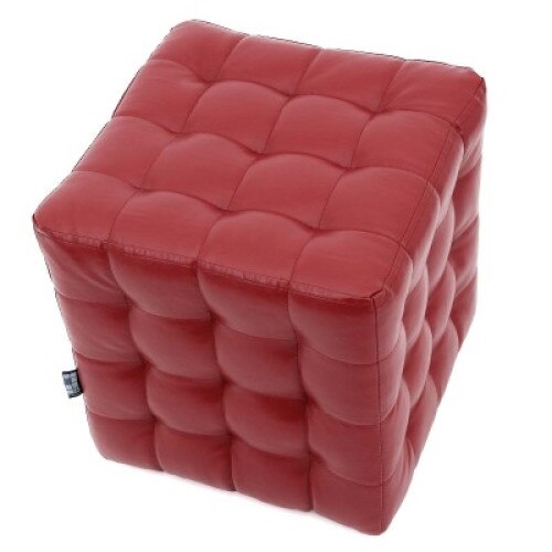 Taburet Bump ,piele ecologica,Rosu, 40 x40 cm - eMAG.ro