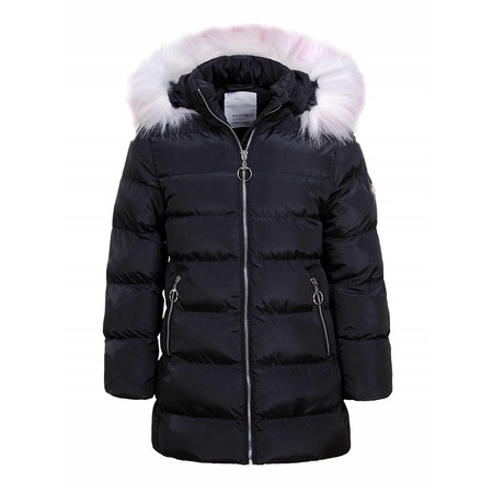 Geaca fete, din fas, culoare neagra, marime 134 cm, varsta 9 ani - eMAG.ro