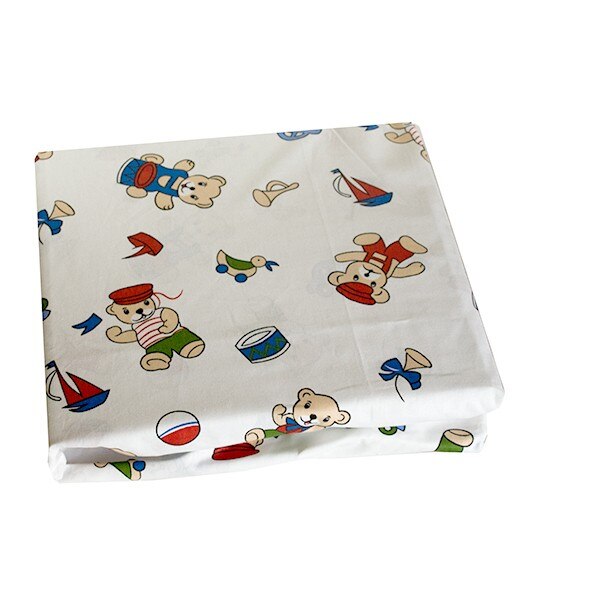 Cearsaf bebe cu elastic bumbac 60 x 120 cm - imprimat ursuleti - eMAG.ro