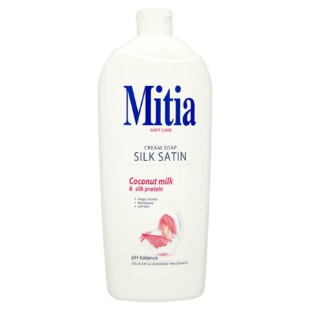 Сапун MITIA Satin Silk, резервен, течен, 1л, кокосово мляко - eMAG.bg