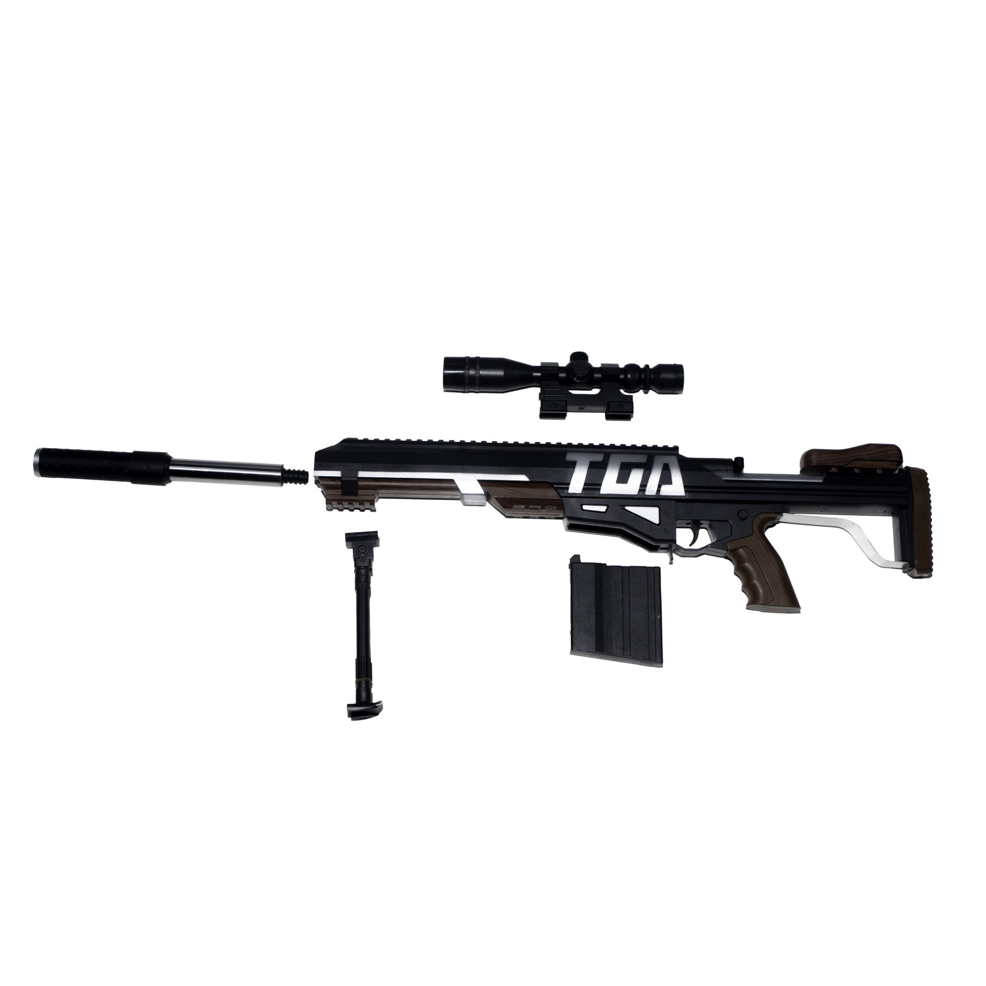 Mitraliera din plastic neagra cu imitatie din lemn, MPNIL-01 - eMAG.ro