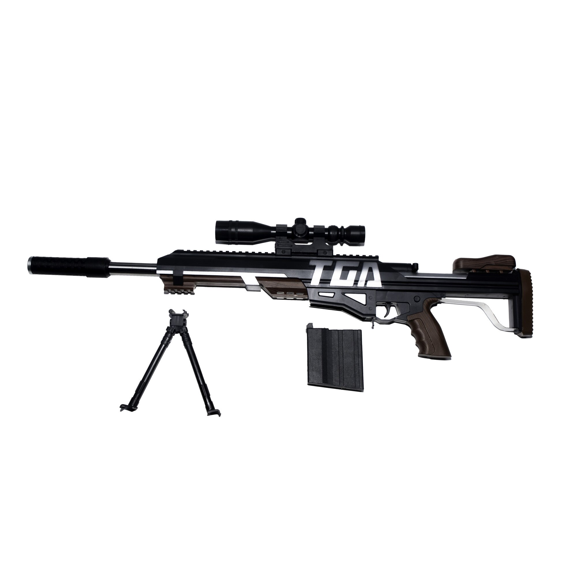 Mitraliera din plastic neagra cu imitatie din lemn, MPNIL-01 - eMAG.ro