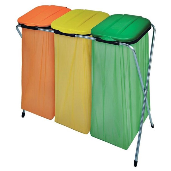 Suport pliabil pentru saci de gunoi TRIO, 96 x 42 x 78 cm, pentru saci ...