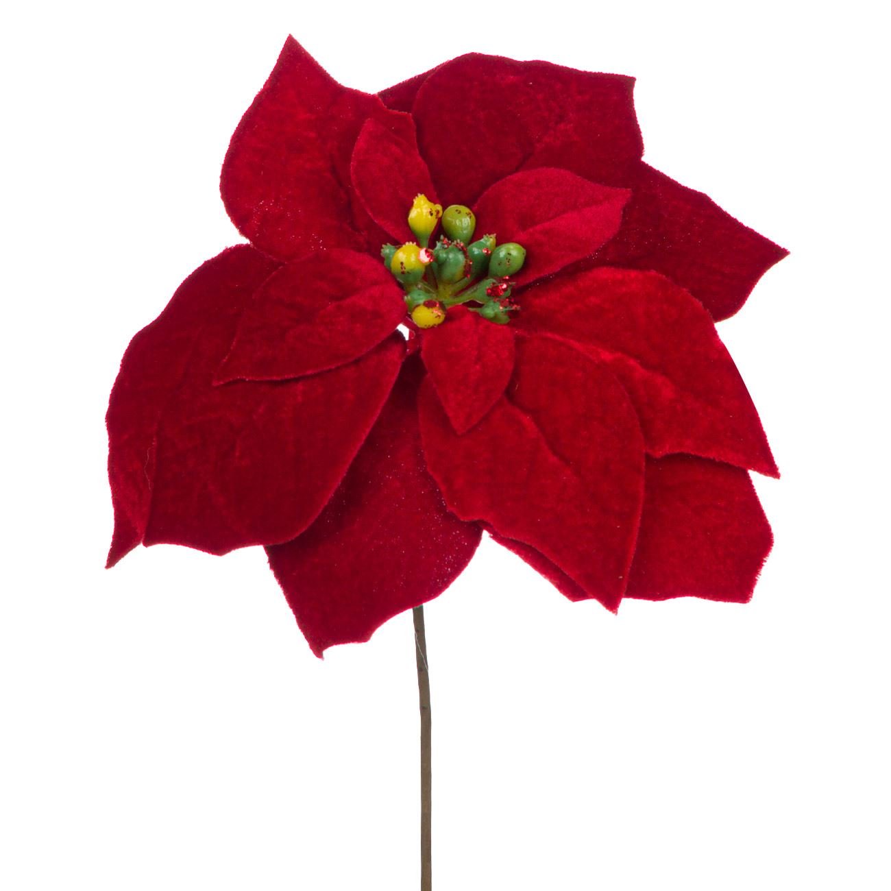 Floare rosie decorativa de Craciun, 20 cm - eMAG.ro