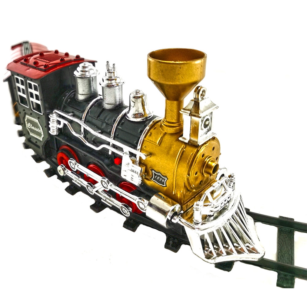 Trenulet electric cu fum, macaz si vagon - eMAG.ro