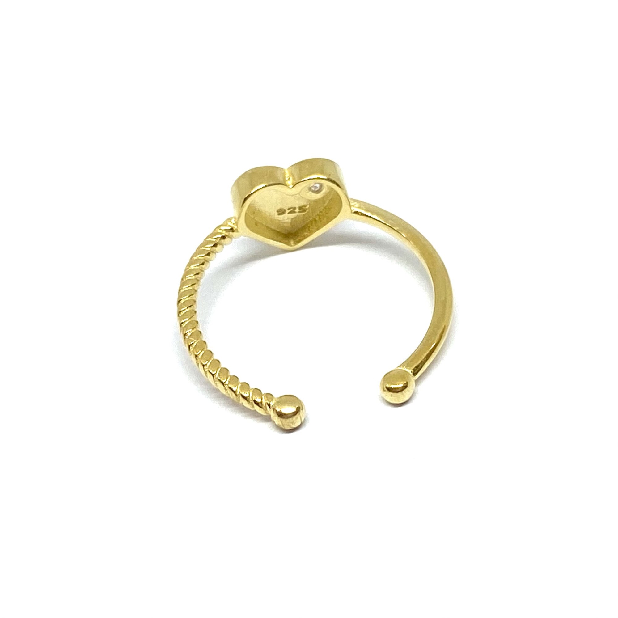 Inel ajustabil din argint gold, inima, Dinuzete - eMAG.ro