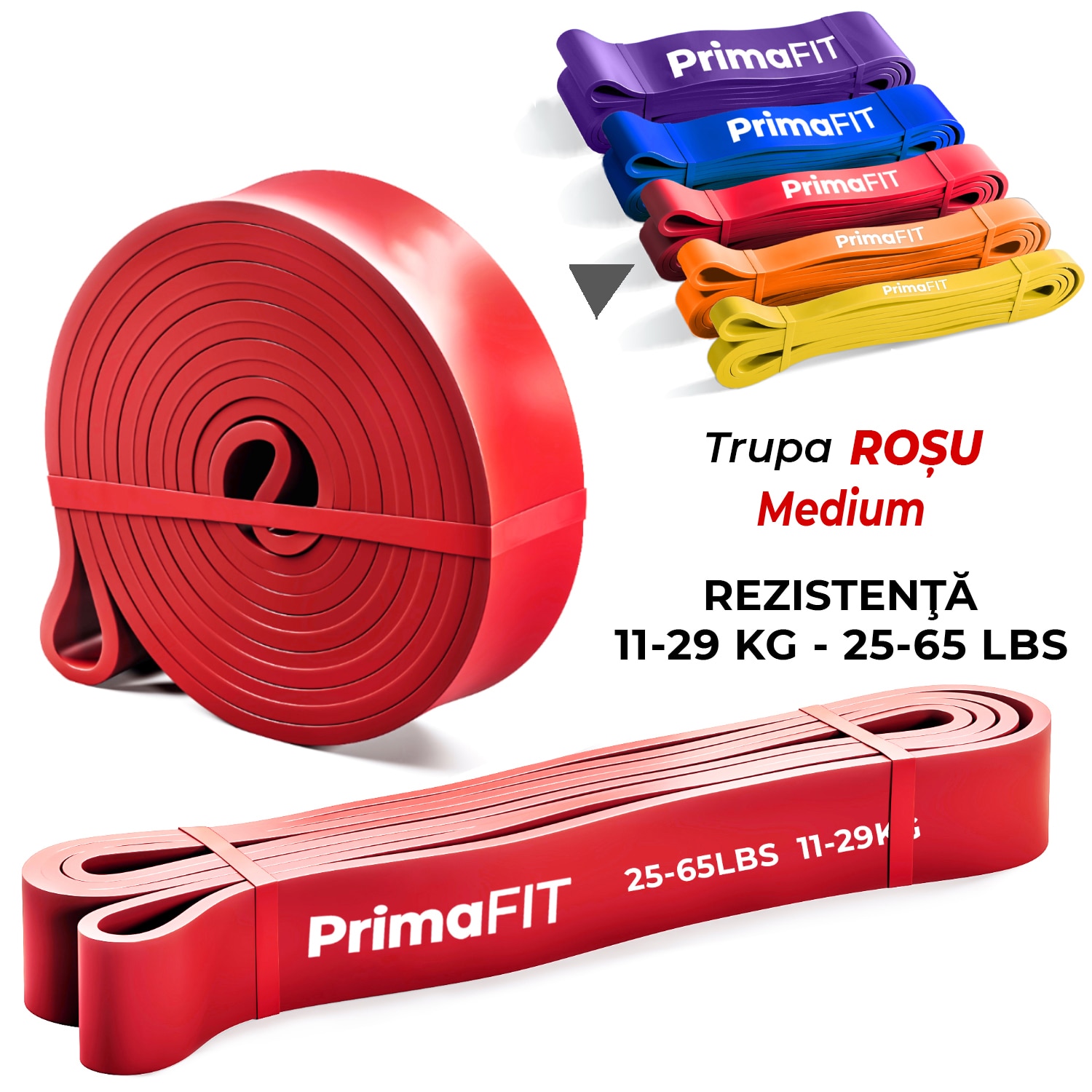 Banda Fitness Elastica Pentru Exercitii PrimaFIT, Video Cu 111 ...