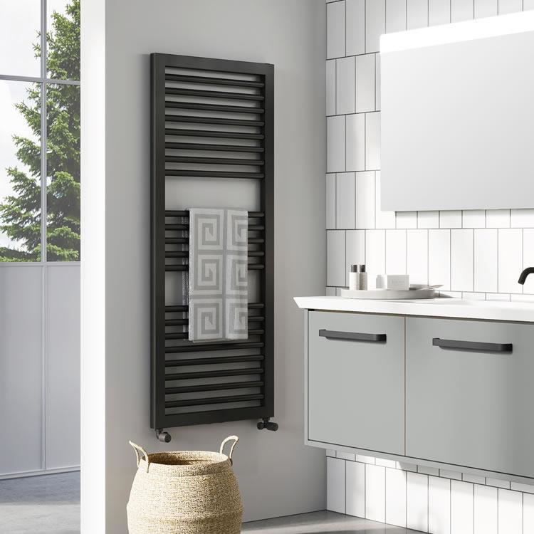 Calorifer de baie, Altherm, aluminiu, 755W, 900x400, negru mat - eMAG.ro