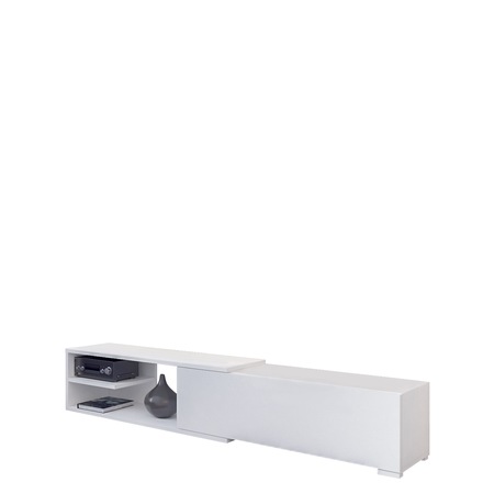 Comoda TV extensibila Augustin, alb, 137x35x40 cm, Mobila MIRJAN 24 - eMAG.ro