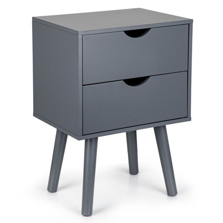 Noptiera cu 2 sertare, gri, 40x30x57 cm - eMAG.ro