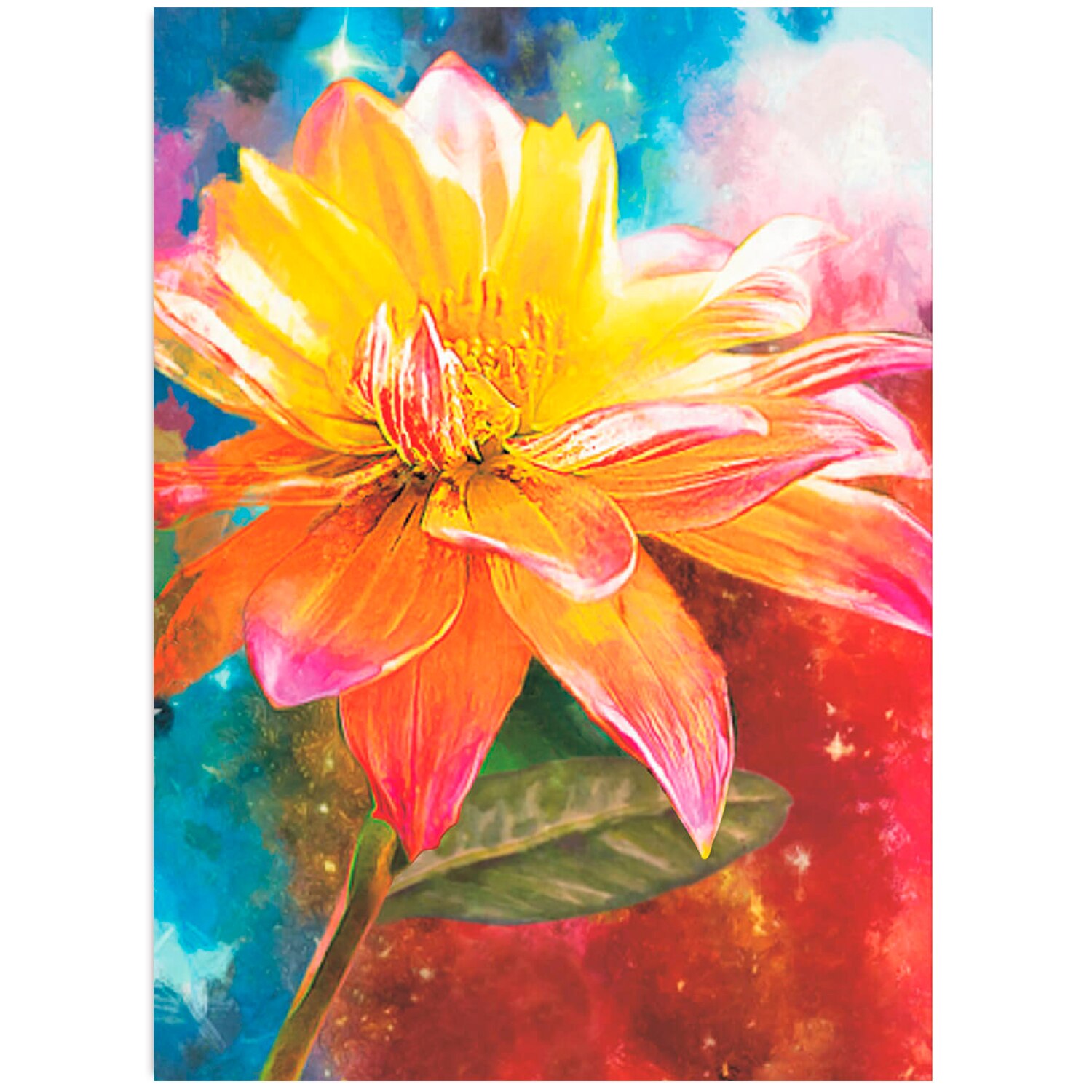 Goblen cu margele lipite - Crin portocaliu - 40 x 50 cm - eMAG.ro