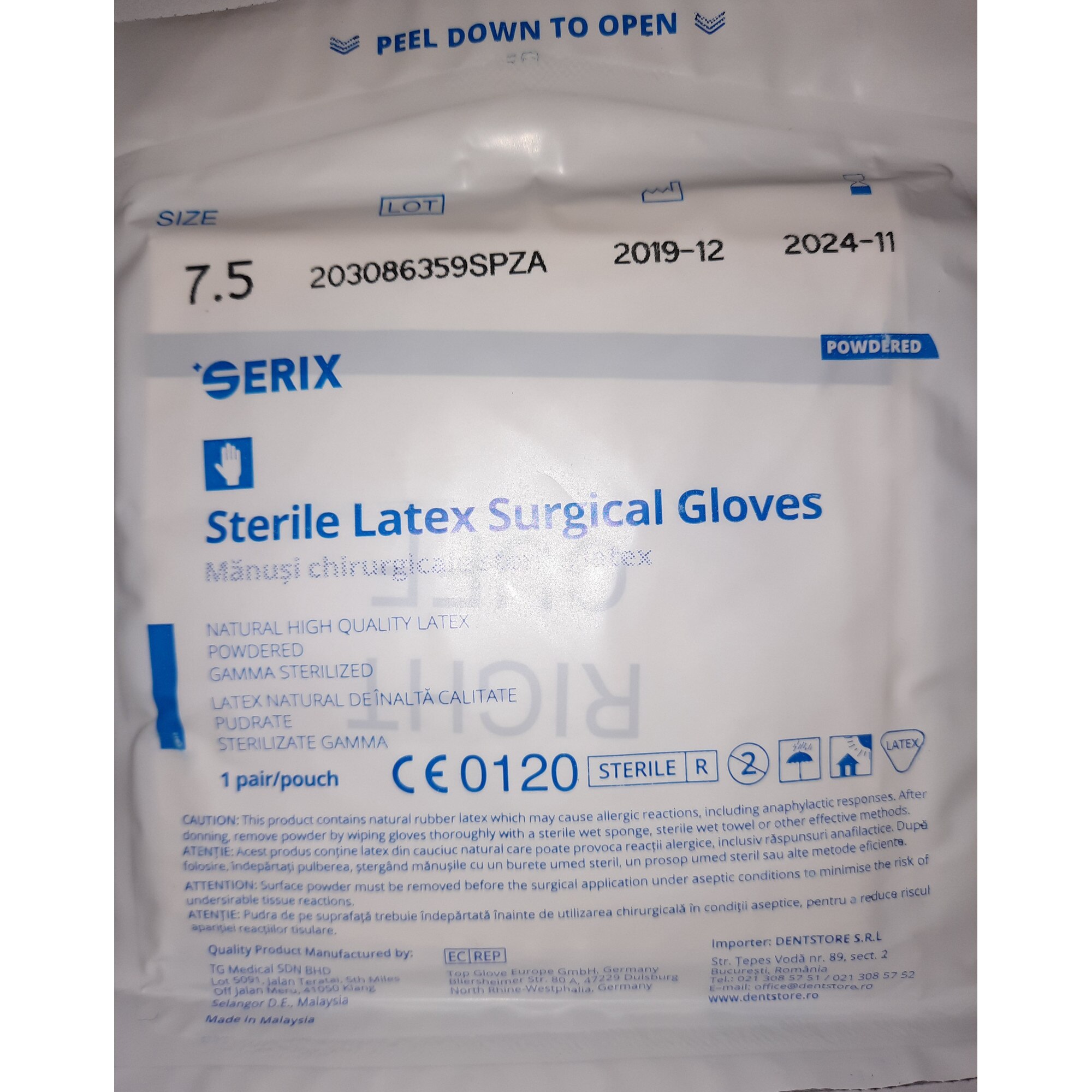 Serix 50 darabos sebészeti kesztyű készlet, púderes - eMAG.hu