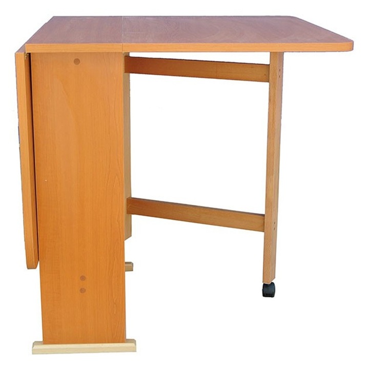 Masa plianta 6 persoane elemente lemn masiv - eMAG.ro