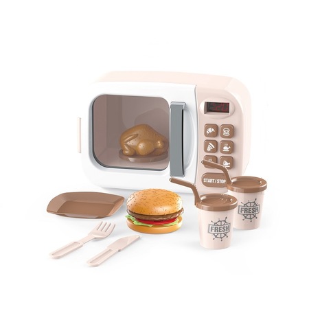 Jucarie cuptor cu microunde cu sunete, lumini si accesorii,bej pal ...