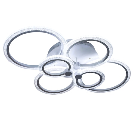 Lustra LED Circle Design L8856/6BK cu Telecomanda, lumina calda/ rece ...