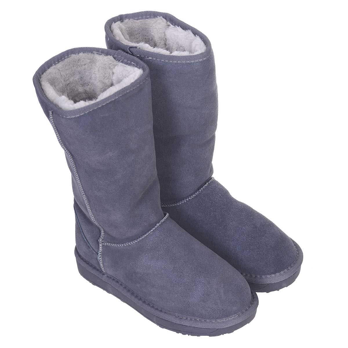 Cizme Inalte de dama Piele Naturala Gri, 36 EU - eMAG.ro