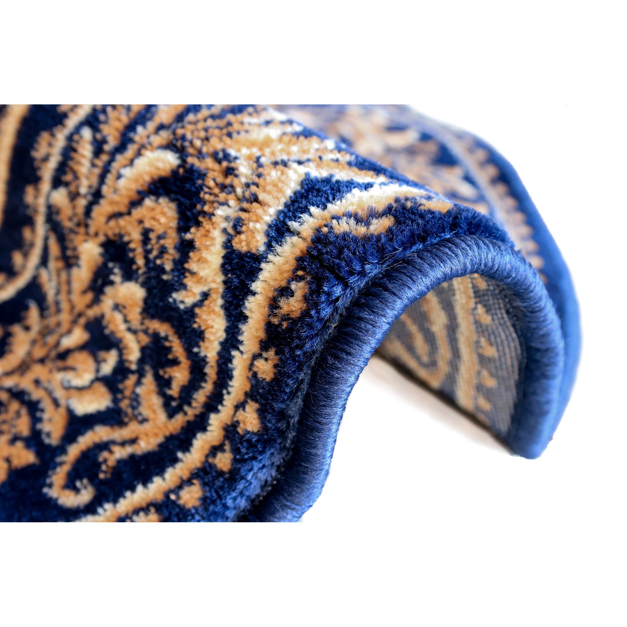 Covor Lotos, Model Bisericesc, 15032, Albastru, Rotund, 150x150 cm ...