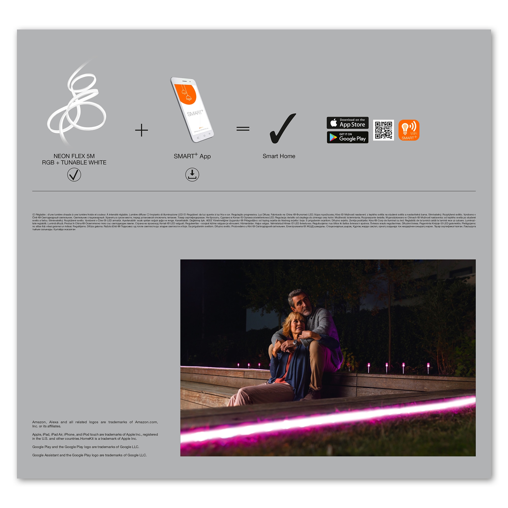 Tub luminos LED Ledvance SMART WIFI NEON FLEX, RGBTW, 630 lm, IP44, 5m ...